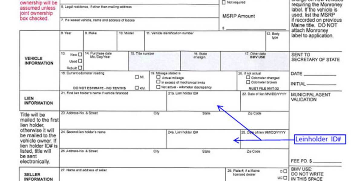 Key Information About Maine's E-Lien Titling Transition
