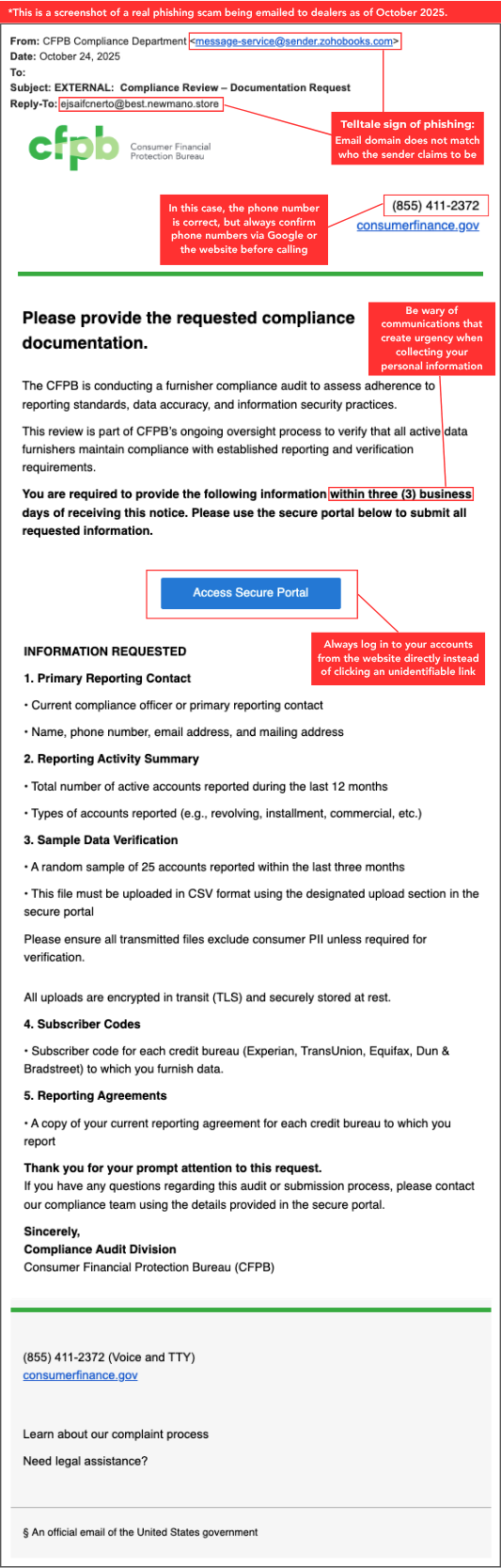 Security Alert: Look Out for Fraudulent CFPB Emails